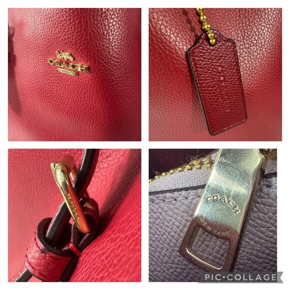 Coach | Bags | Authentic Coach 671 Red Leather Tote Bag | Poshmark